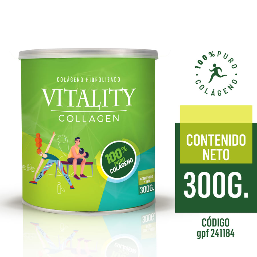 Vitality collagen colageno hidrolizado al 100 % en polvo 300 g - Pharmacys