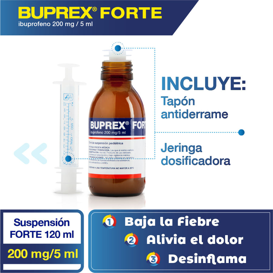 Buprex 200 mg / 5 ml suspensión 120 ml - Pharmacys